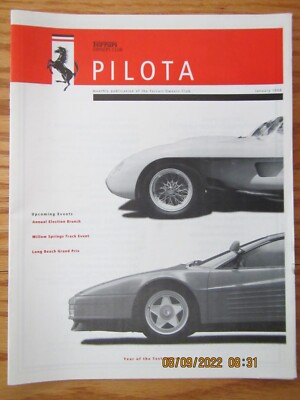 Ferrari Owners Club Newsletter PILOTA January 1998 Original Excellent ...