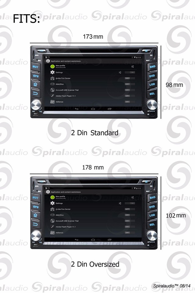 Radio Stereo Mounting Dash Kit Standard & Oversized 2DIN + Wire Harness ...