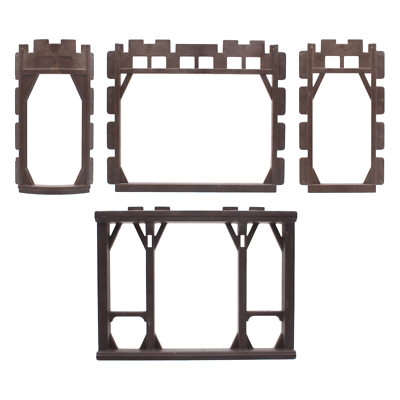 Playmobil Ritterburg Mauerteile Holz Rahmen Öffnung Rundturm Turm ...