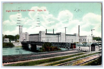 Elgin Illinois IL Postcard Elgin National Factory Building 1911 Posted ...