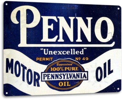 Penno Motor Oil Logo Gas Garage Retro Vintage Rustic Wall Decor Metal ...