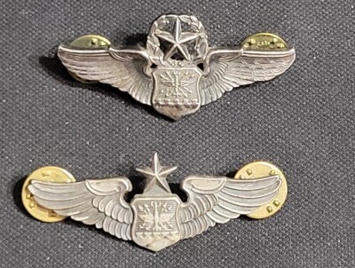 USAF Vintage Sterling Silver & Silver Filled Master & Senior Navigator ...