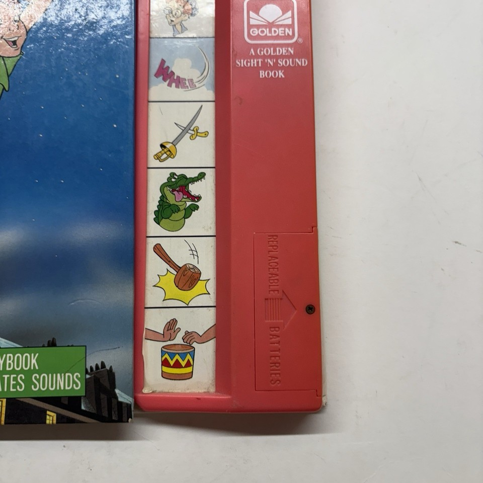 Vintage Golden Sound Disney Peter Pan Electronic Story Book Tinker-Bell ...