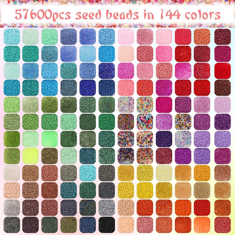 144 Colors of Glass Seed Beads for Beading Crafts and Jewelry Design | eBay
