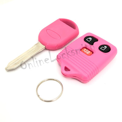 New Pink Transponder Car Key H84 and 3 Buttons Keyless Entry Remote ...