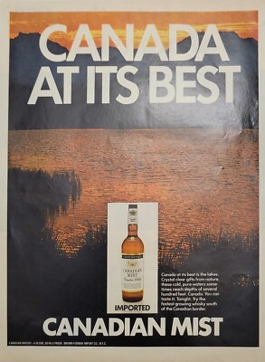 1971 Canadian Mist Whisky Canada Lakes Cold Pure Water Natural Gift Vtg ...