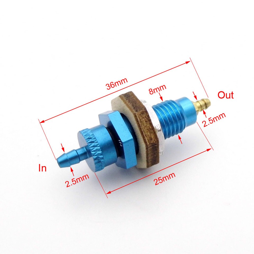 Aluminum One-way Air Filler Valve for Inner D2.5mm Tubing RC Air Plane ...