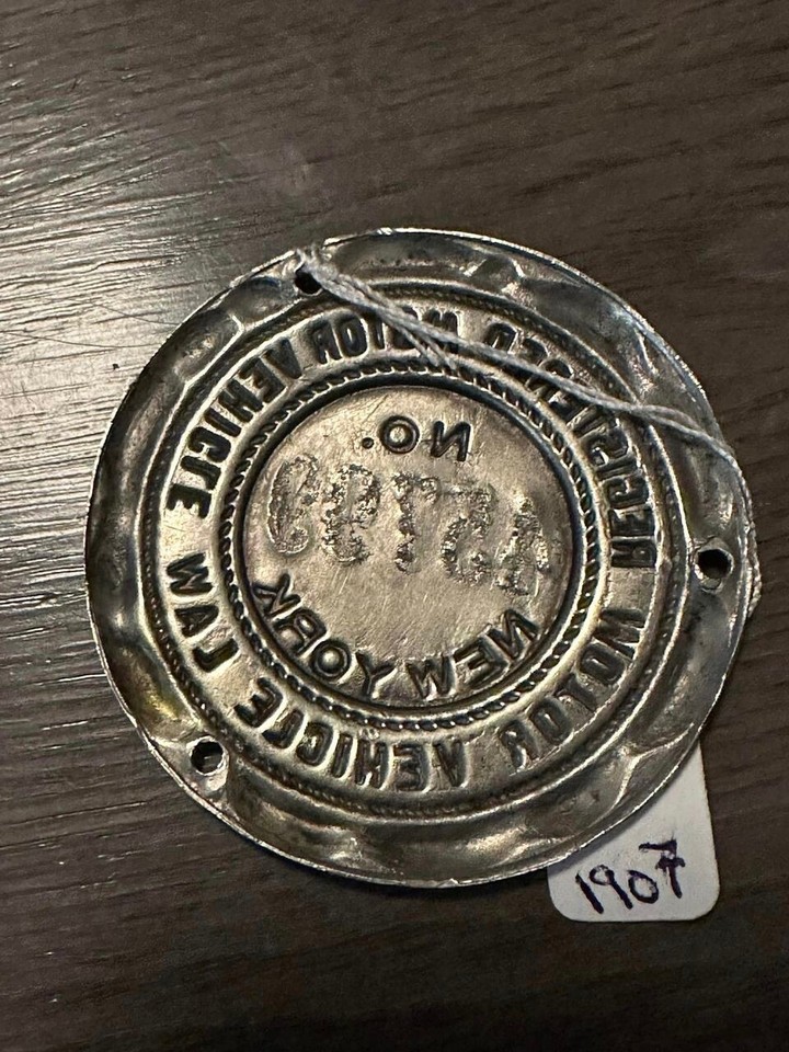 1907 New York Registered Motor Vehicle Disc #45799. | eBay