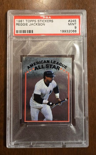 1981 Topps Stickers Foil #245 Reggie Jackson New York Yankees PSA 9 ...