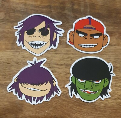 Gorillaz style sticker PACK OF 4 laptop Bumper Decal Band Rock Blur ...