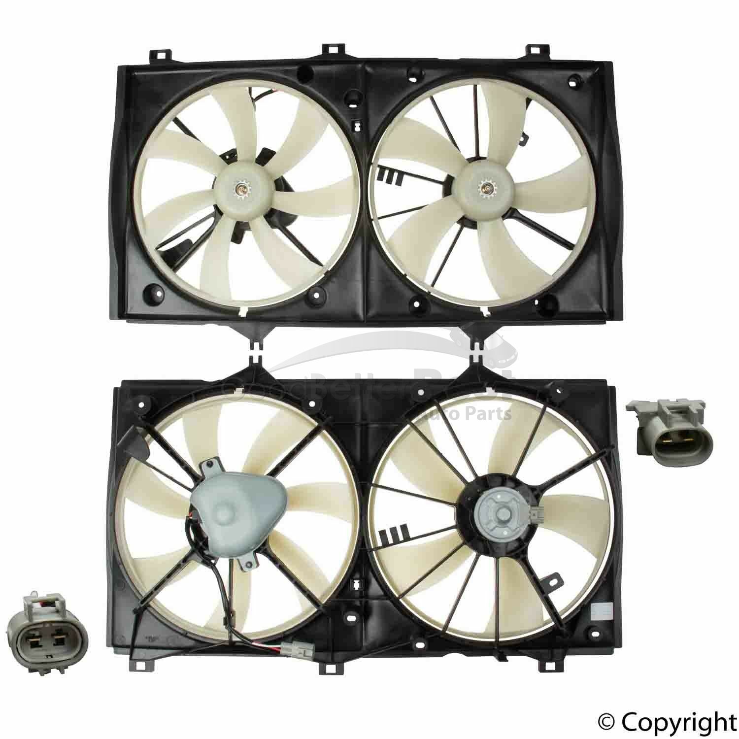 One New TYC Dual Radiator and Condenser Fan Assembly 622200 167110H090 ...