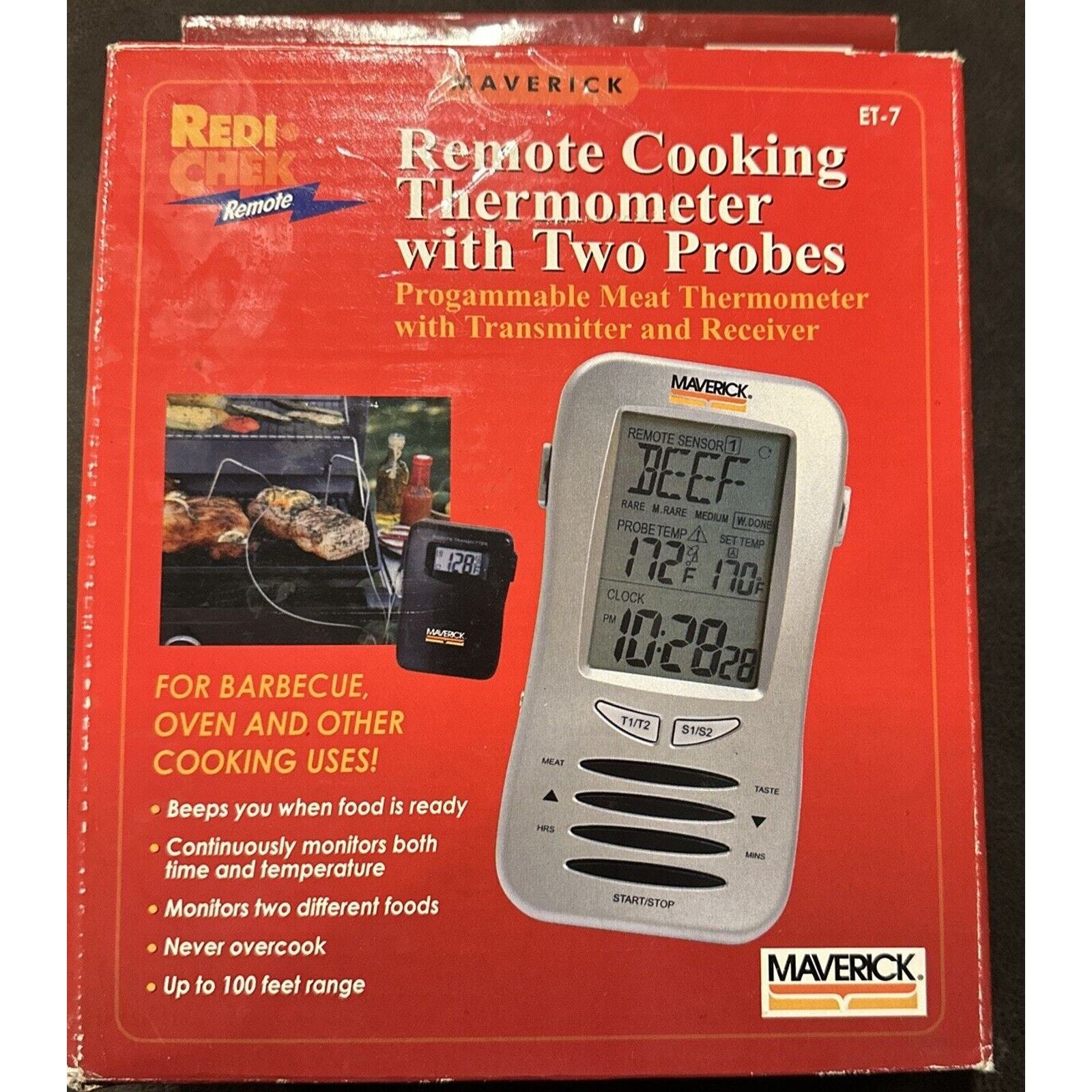 MAVERICK Remote Redi Check Wireless Cooking THERMOMETER With Two Probes ...