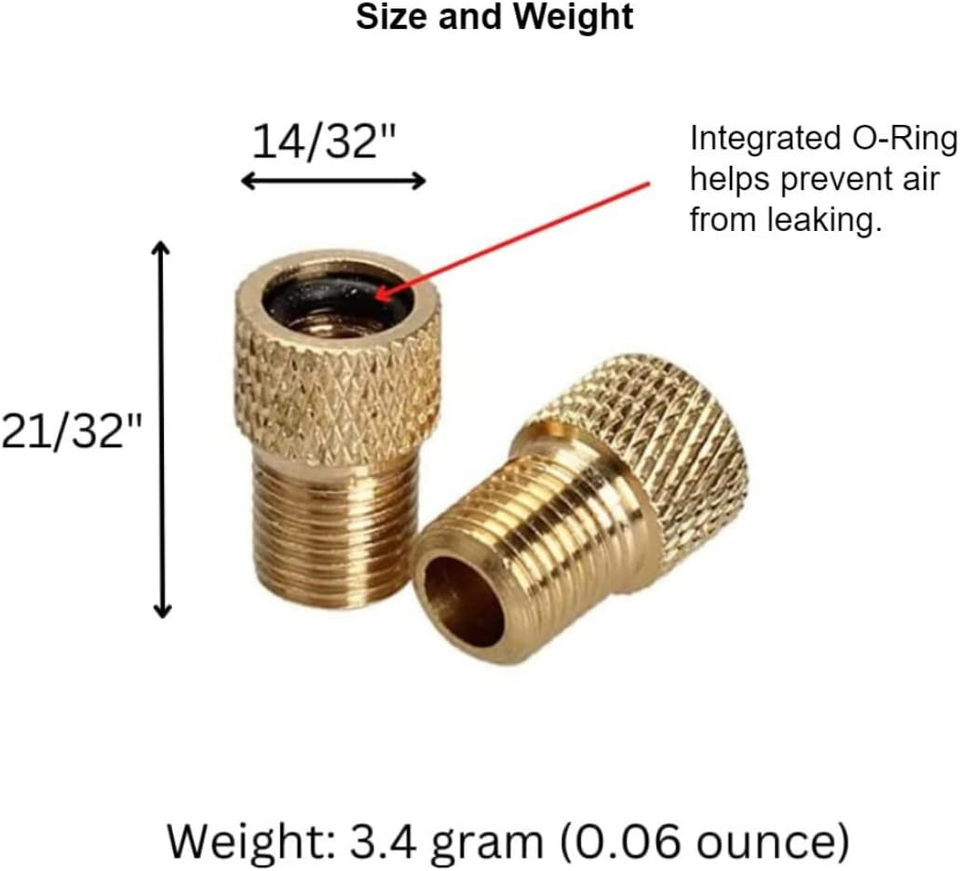 Presta to Schrader Valve Adapter for Bike, Inflate Presta Valve Tire ...