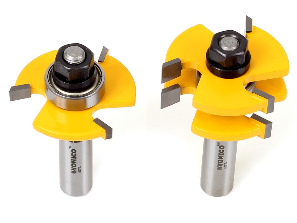 1/4" Plywood 2 Bit Plywood Tongue and Groove Router Bit Set - 1/2 ...