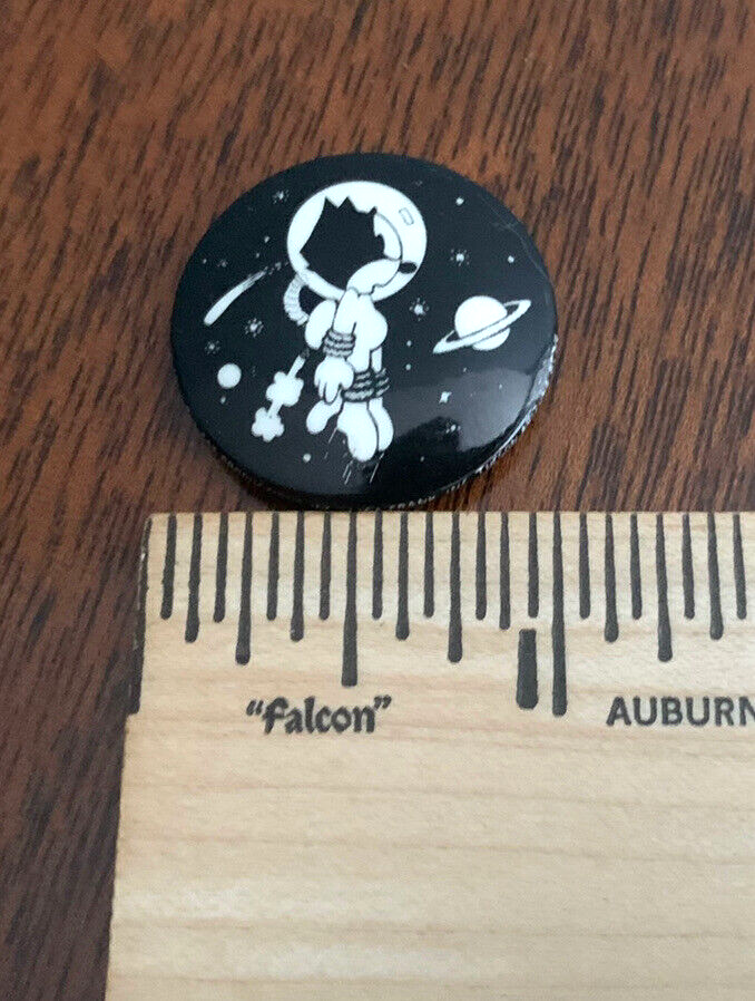 1981 FELIX THE CAT BUTTON Lisa Frank Pin Vtg. Pinback ASTRONAUT OUTER ...