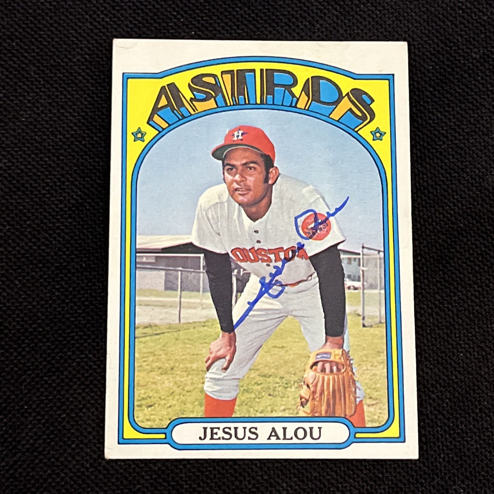 JESUS ALOU 1972 TOPPS SIGNED AUTOGRAPHED CARD #716 HI# HOUSTON ASTROS ...