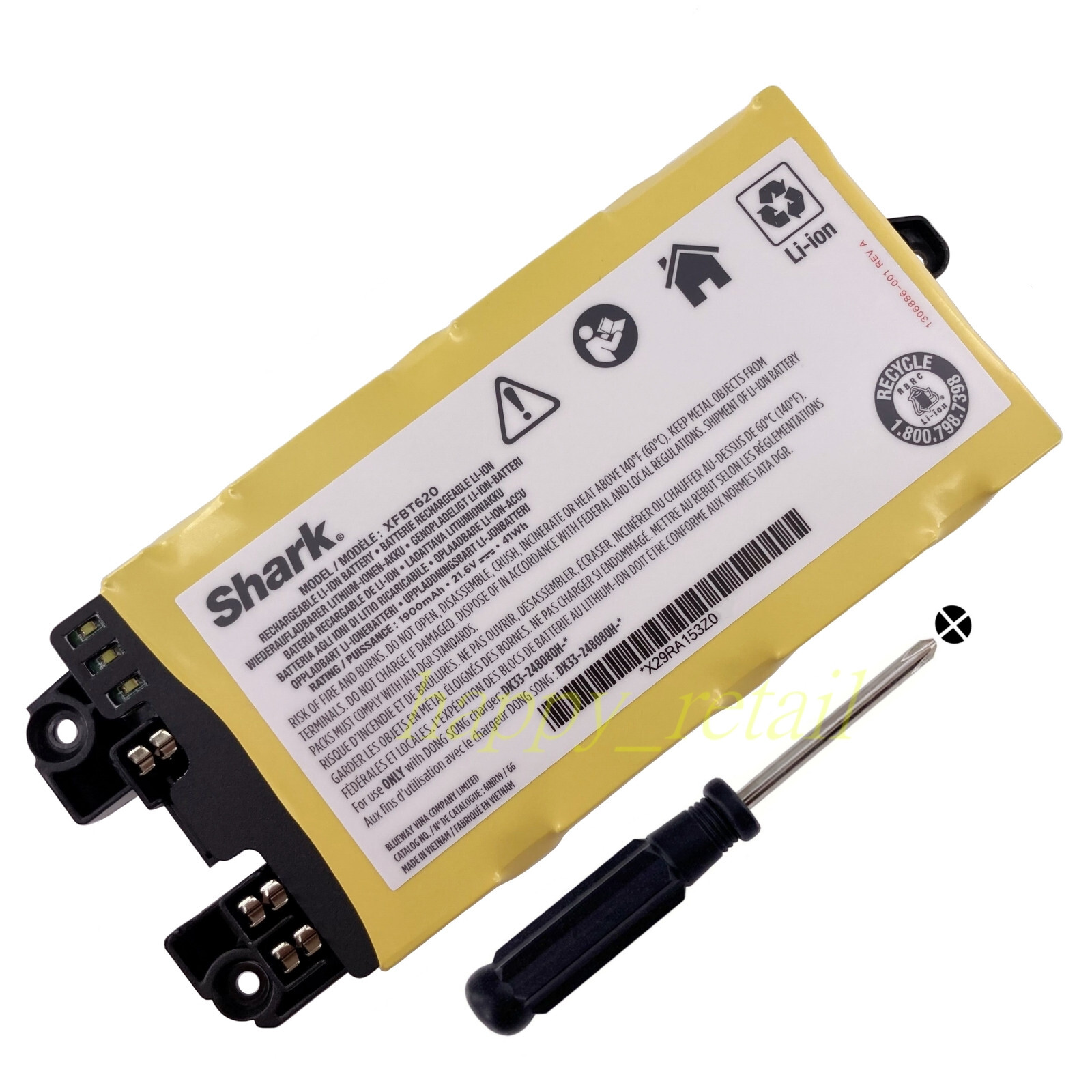 GENUINE Battery XFBT620 For Shark IX141 IX142 IX144 WZ240 IZ140 IZ142 ...
