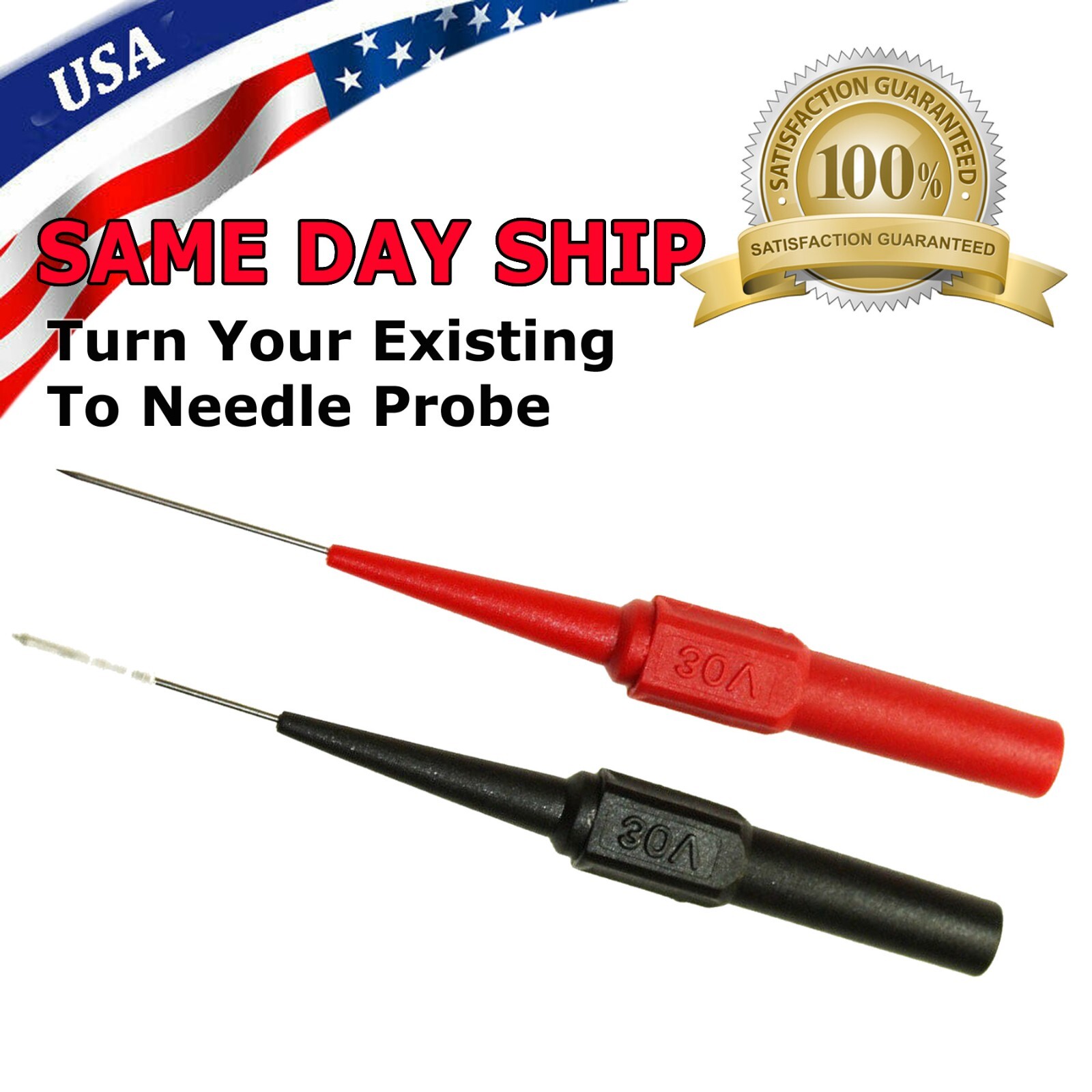 needle tipped tip multimeter probes test leads 4 FLUKE tester 600V 1A ...