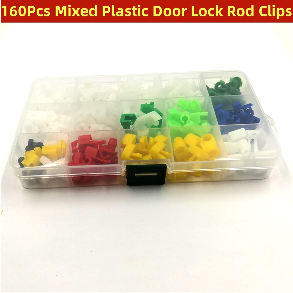160PCS Mixed Universal Car Wire Clips With Box Door Lock Rod Clip Side ...