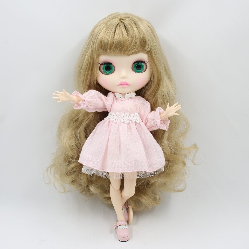 12" Factory blythe doll 1/6 bjd toy matte face coustom doll blonde ...