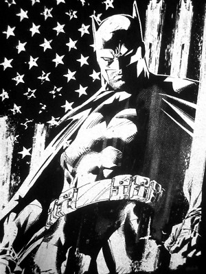 BATMAN lrg T shirt American flag Dark Knight patriot tee DC Comics ...