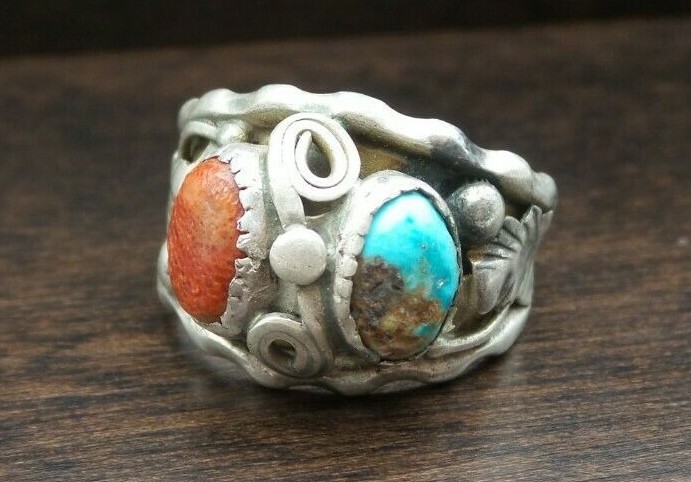 Vintage MAX CALABAZA Native American Navajo Sterling Silver & Gemstone ...