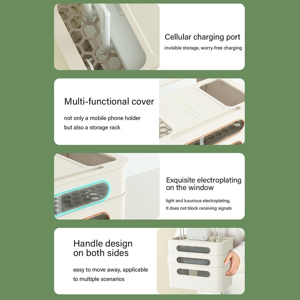 Home Living Room Wireless WiFi Router Storage Rack Desktop Organizer ...