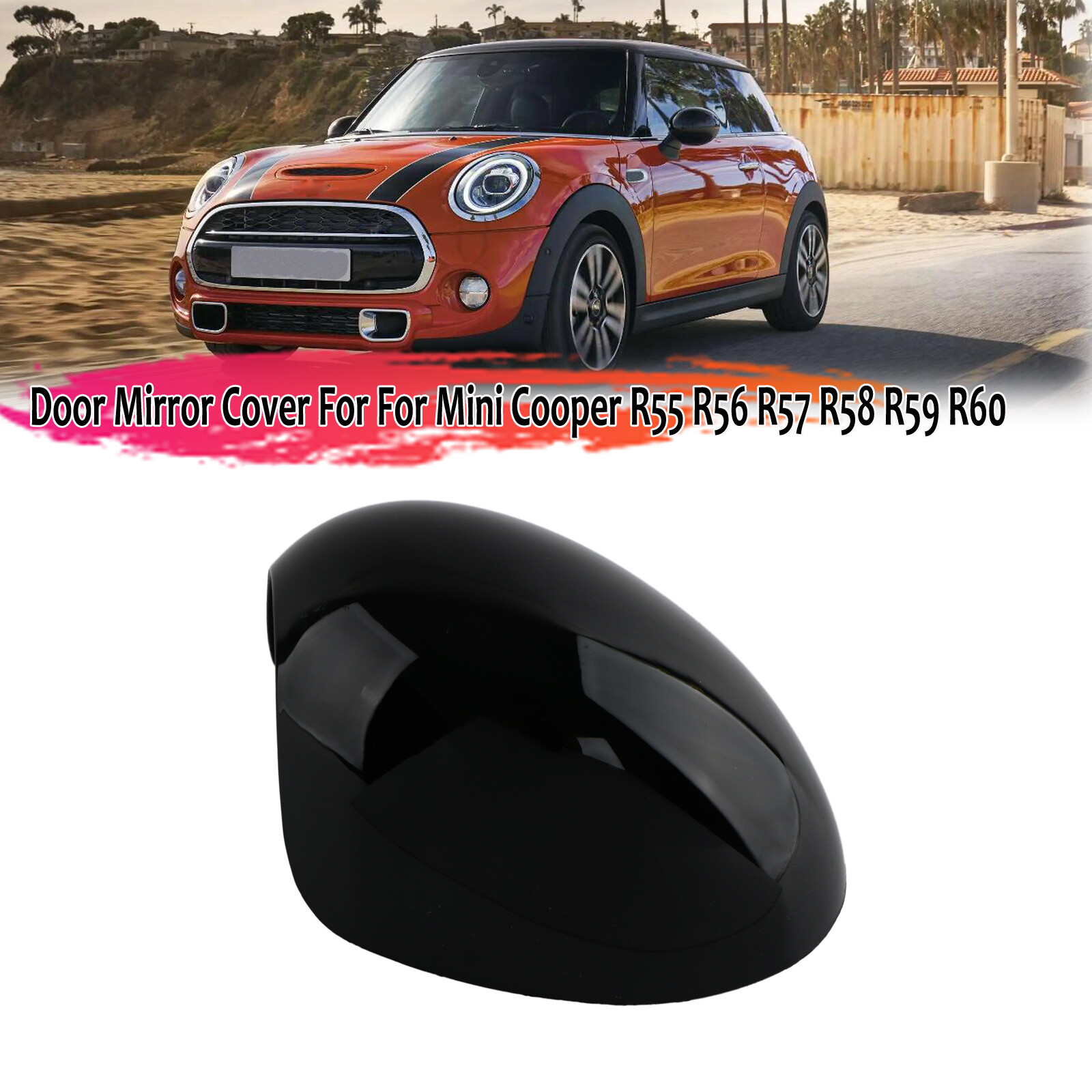 Left Door Mirrors Cover Cap For Mini Cooper R55 R56 R57 R58 R60 Gloss ...