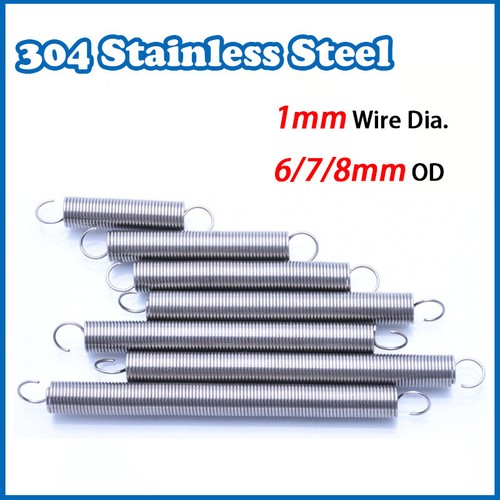 1mm Wire Dia Expansion Tension Extension Spring 6/7/8mm OD 304 ...