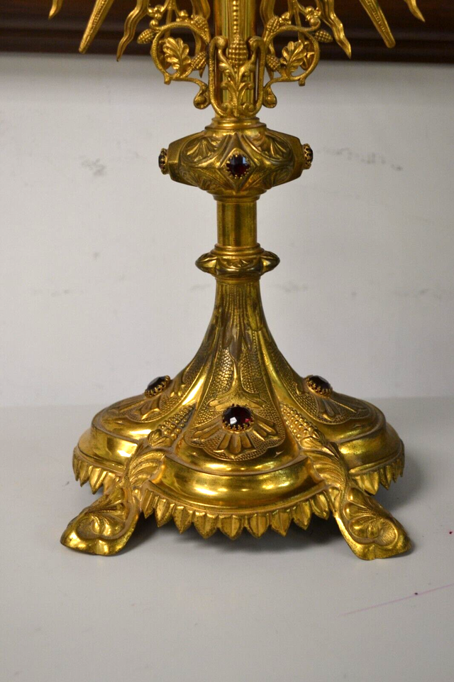 Nice Antique Monstrance with Stones, NO LUNA, 21 1/2" ht. (CU86 ...