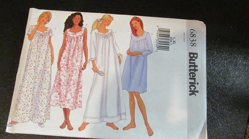 *Butterick 6838 Misses Nightgowns Sewing Pattern Uncut Size XS, SM or l ...