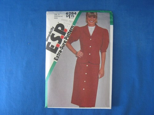 Simplicity ESP Pattern 6284 Slim Skirt & Unlined Jacket Sz 10 12 14 ...