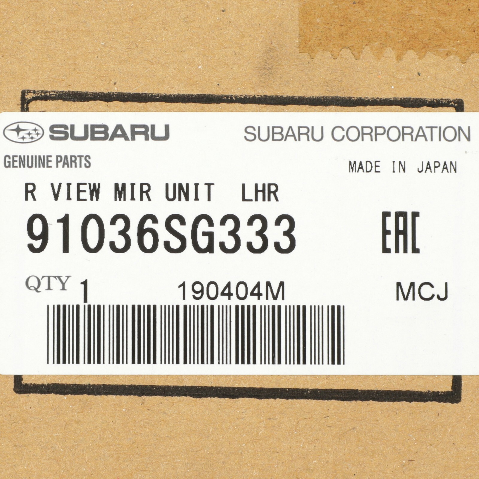 Genuine Subaru Door Mirror Unit Right-hand 91036SG333 for sale online ...
