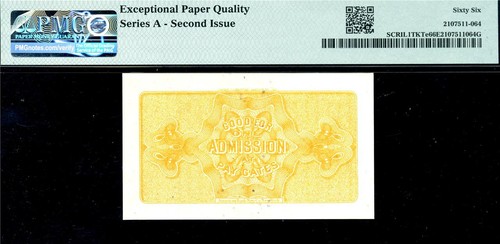 HGR 1893 Expo Ticket - World Fair ((FRANKLIN-A)) PMG GEM UNC 66EPQ | eBay