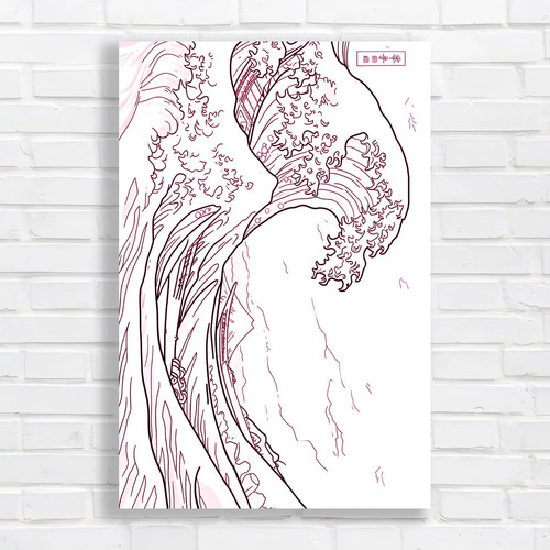 Abstract Wave Graphic Pink Canvas Print Large Picture Wall Art | eBay UK