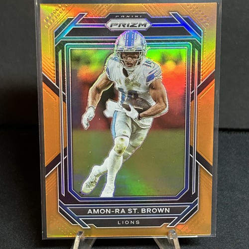 Amon-Ra St. Brown Detroit Lions 2022 Panini Prizm SN Orange #/249 | eBay