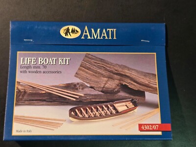 Ship Model Parts Amati lifeboat longboat kit 70mm White Metal and wood ...