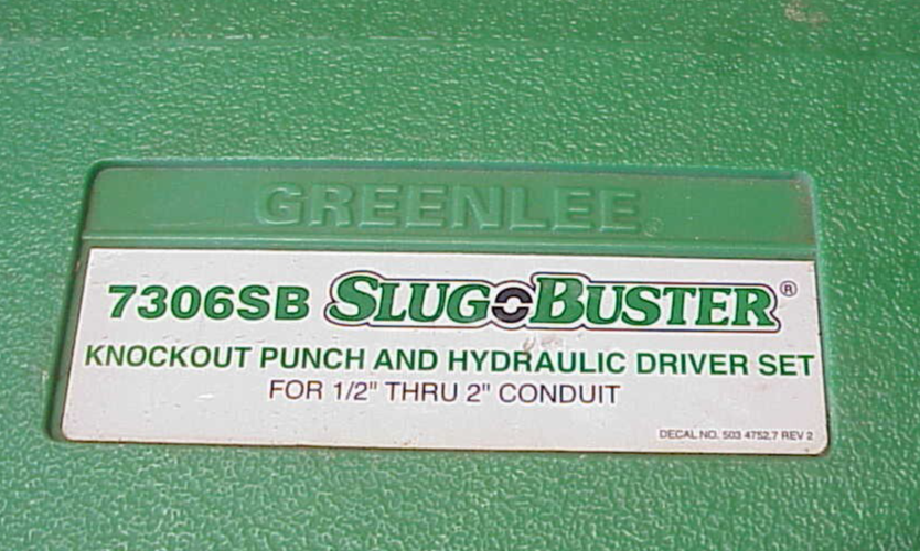 GREENLEE 7306SB 1/2" - 2" Slug Buster Knockout Punch and Hydraulic ...