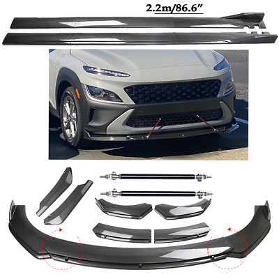 Carbon Fiber Front Bumper Lip Spoiler & Side Skirt Body Kits For ...