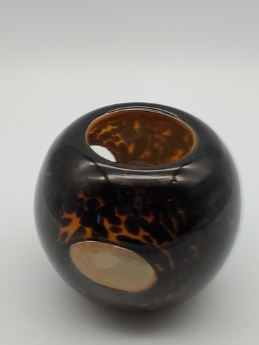 Vintage Art Glass Tortoise Shell Design Small Vase | eBay