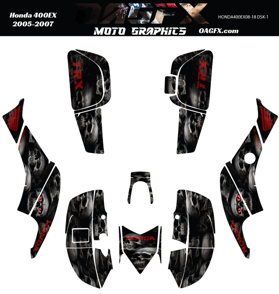 2005-2007 Honda TRX 400 EX Graphics Kit - Pro Ed DSK-1 Skulls | eBay