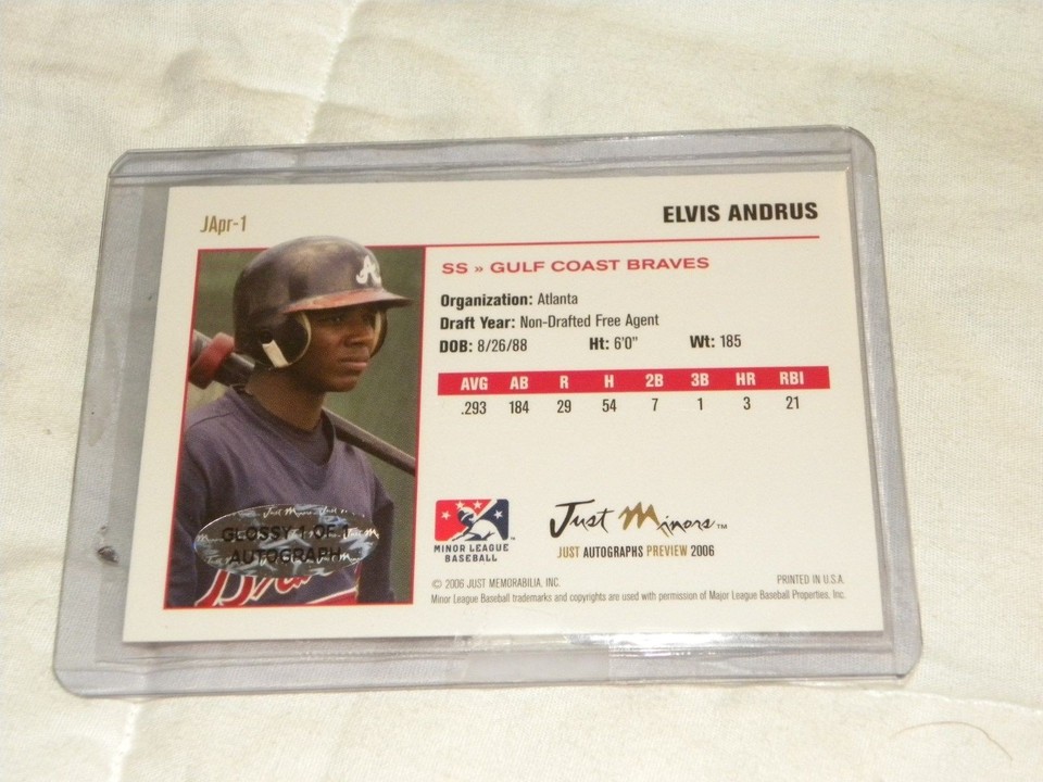 ELVIS ANDRUS 2006 Just Autographs Preview Signature Glossy #1/1 ...