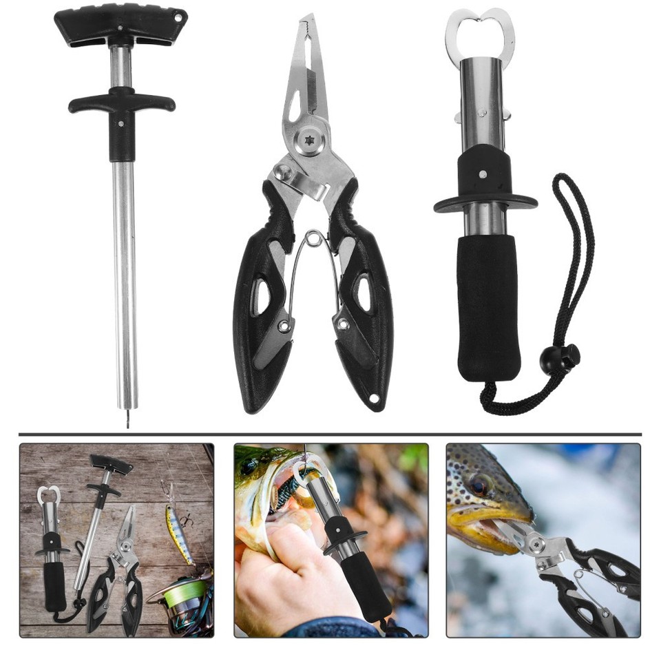 Fish Gripper Pliers Outdoor Fishing Kit Hook Remover Tools Lip Grabber ...