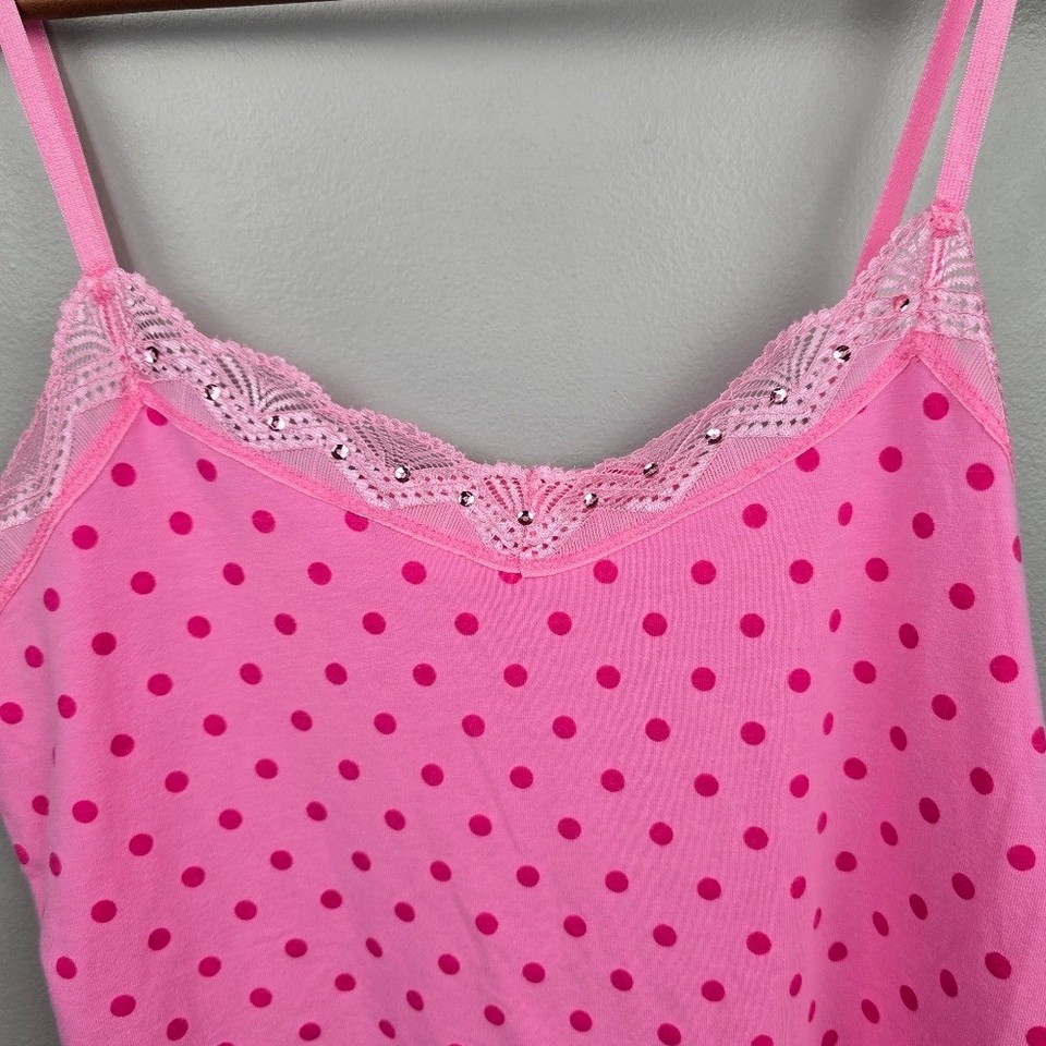 Y2K Selena Gomez Dream Out Loud Rhinestone Lace Cami Tank Top Pink ...