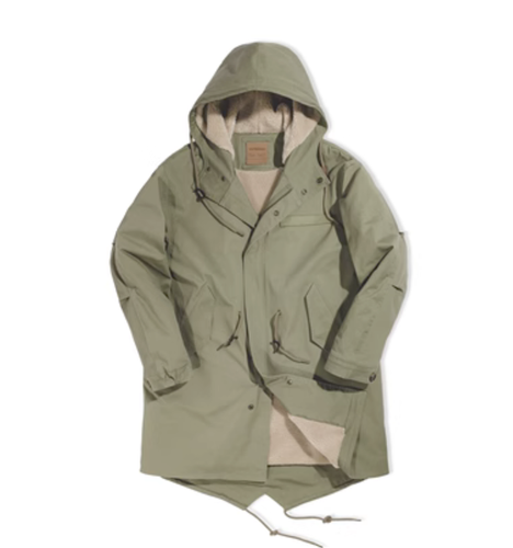 Mens Retro Hooded Windbreaker Jacket Belt Outdoor fur lining Leisure ...