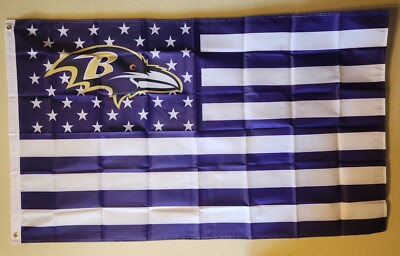 Baltimore Ravens American Flag Logo 3x5- With Grommets Football NFL | eBay