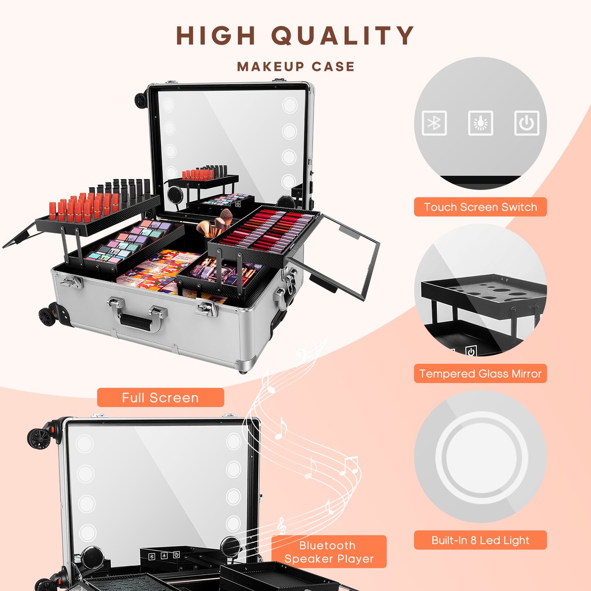 Makeup Case With Lights And Stand | Saubhaya Makeup