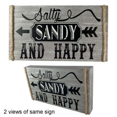 Salty Sandy and Happy Wood Sign | eBay
