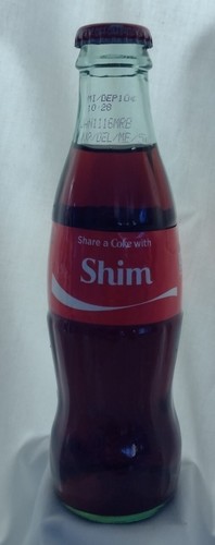 COCA-COLA SHARE A COKE WITH "SHIM" 8 OZ GLASS BOTTLE "Pronoun Friendly ...