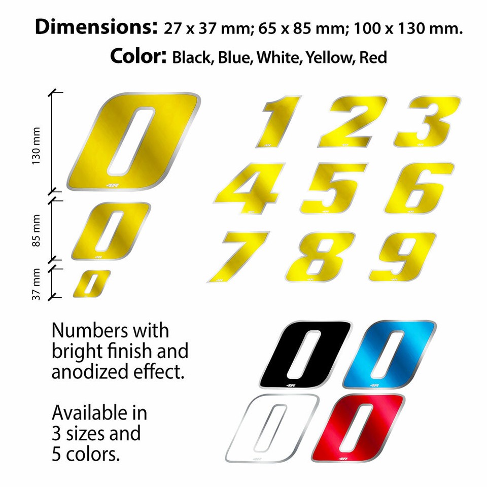 Sticker Number Race for Motorcycle " 4 " Red 100 X 130 MM | eBay UK